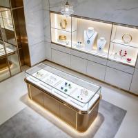 China Customized Shelf Dimensions Island Display Cabinet with 360° Panoramic Display and High Density White Velvet Base for sale