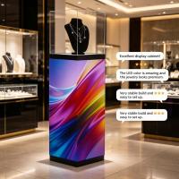 China Luxury Front Showcase with 5 Adjustable Glass Shelves Crafted from Tempered Glass and Solid Wood Featuring LED Lighting for sale