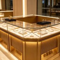 China Luxury Front Showcase with Adjustable Glass Shelves, Tempered Glass And Stainless Steel, and Secure Magnetic Lock for sale