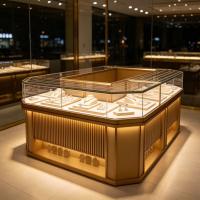 China Luxury Front Showcase with Adjustable Glass Shelves, Tempered Glass And Stainless Steel, and Secure Magnetic Lock for sale