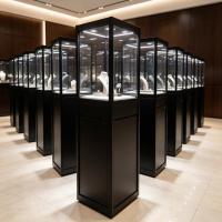 China Built-in LED Strip Lighting Jewelry Display Table with Key Lock Security and 120cm X 60cm X 75cm Dimensions for sale