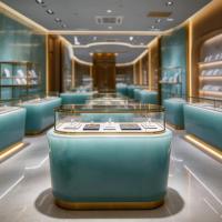China High Security Locks Jewelry Display Table with Wood And Glass Materials and 12 Compartments for Elegant Retail Store Display for sale