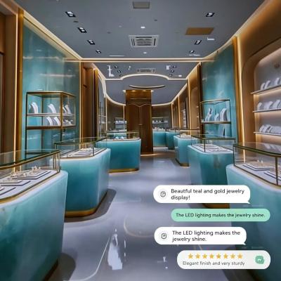 China High Security Locks Jewelry Display Table with Wood And Glass Materials and 12 Compartments for Elegant Retail Store Display for sale