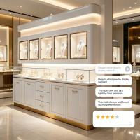China Lockable Jewelry Display Table with Built-in LED Strip Lighting, High-Security Locks, and 12 Display Compartments for sale