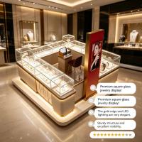China Modern Jewelry Shop Interior with 1.1 Cubic Meters Design Volume Dimmable UV-free High-CRI LED Lighting and Ultra-Clear Tempered Glass for sale