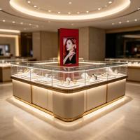China Modern Jewelry Shop Interior with 1.1 Cubic Meters Design Volume Dimmable UV-free High-CRI LED Lighting and Ultra-Clear Tempered Glass for sale