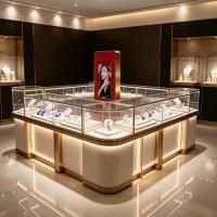 China Modern Jewelry Shop Interior with 1.1 Cubic Meters Design Volume Dimmable UV-free High-CRI LED Lighting and Ultra-Clear Tempered Glass for sale