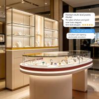 China 1350X600X960MM Jewelry Counter with C-Shaped Open Ring Display Layout and White LED Luminous Base for sale