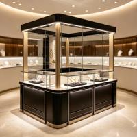 China Elegant Jewelry Boutique Design with Dimmable Lighting System and Shatter-resistant Tempered Glass Featuring 12 V Hidden Transformer for sale