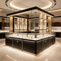 China Elegant Jewelry Boutique Design with Dimmable Lighting System and Shatter-resistant Tempered Glass Featuring 12 V Hidden Transformer for sale