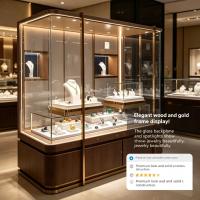 China 12 V Hidden Transformer Jewelry Shop Design with Shatter-resistant Tempered Glass and Customizable Furniture Back Options for sale