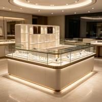 China Luxury Jewelry Store Layout with 7 Days Design Time, 1.1 Cubic Meters Volume, and Shatter-resistant Tempered Glass for sale