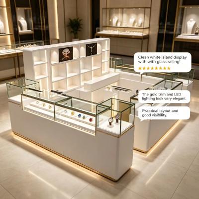 China Luxury Jewelry Store Layout with 7 Days Design Time, 1.1 Cubic Meters Volume, and Shatter-resistant Tempered Glass for sale