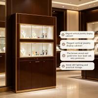 China Ergonomic Jewelry Display Stand with 360° Rotatable Gold-Plated Frame and High Density Gray Velvet Lining for sale