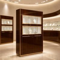 China Ergonomic Jewelry Display Stand with 360° Rotatable Gold-Plated Frame and High Density Gray Velvet Lining for sale