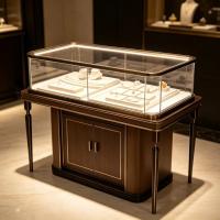 China Gold-Plated Jewelry Display Props with Pink Floral Design and 360° Rotatable Stand for Elegant Presentation for sale