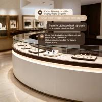 China Solid Wood and Glass Island Display Cabinet with 360° Panoramic View, High CRI LED Lighting, and Laminated Finish for sale