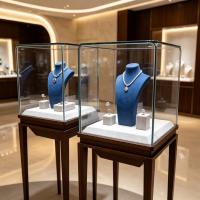 China Luxury Island Display Cabinet with High CRI LED Soft-Close Mechanism and Ultra-Clear Tempered Glass for Showrooms for sale