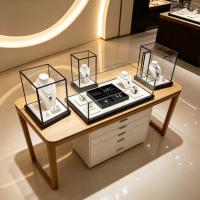 China Laminated Finish Island Display Cabinet with High CRI LED Lighting and 360° Panoramic View for sale
