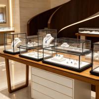 China Laminated Finish Island Display Cabinet with High CRI LED Lighting and 360° Panoramic View for sale