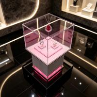 China Customizable Jewelry Display Props with High Density White Velvet Lining and 18K Gold-plated Metal Base for sale
