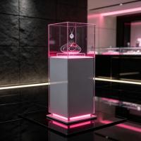 China Customizable Jewelry Display Props with High Density White Velvet Lining and 18K Gold-plated Metal Base for sale