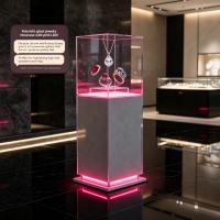 China Customizable Jewelry Display Props with High Density White Velvet Lining and 18K Gold-plated Metal Base for sale