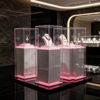 China Customizable Jewelry Display Props with High Density White Velvet Lining and 18K Gold-plated Metal Base for sale