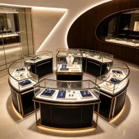 China Direct Made Jewelry Display Organizers with Custom Logo Or Design and Ultra-Soft High-Density Velvet Featuring 4 Tiers Shelves for sale