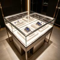 China Customized Shelf Dimensions Jewelry Shop Design with LED Spot Lights and Luxury Velvet Display Trays for sale