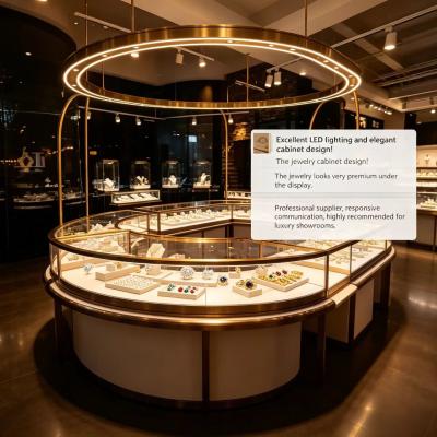 China Customized Jewelry Shop Design with 7-Day Design Time and Calacatta Marble Top for Luxury Jewelry Store Layout for sale