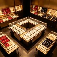 China Customized Jewelry Shop Design with 7-Day Design Time and Calacatta Marble Top for Luxury Jewelry Store Layout for sale