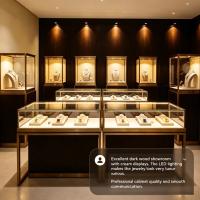 China Customized Jewelry Shop Design with Minimalist Display Shelves Featuring 7 Days Design Time and Pre-Installed Locks and Lights for sale