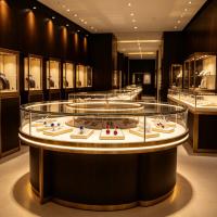 China Customized Jewelry Shop Design with Minimalist Display Shelves Featuring 7 Days Design Time and Pre-Installed Locks and Lights for sale
