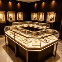 China Customized Jewelry Shop Design with Minimalist Display Shelves Featuring 7 Days Design Time and Pre-Installed Locks and Lights for sale
