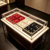 China Customized Shelf Dimensions Jewelry Shop Design with 7-Day Design Time and Luxury Velvet Display Trays for sale