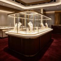 China Customized Shelf Dimensions Jewelry Shop Design with 7-Day Design Time and Luxury Velvet Display Trays for sale