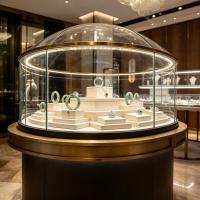 China Upright Display Case with Built-in High-CRI LED Lighting Adjustable Shelves and Ventilated Back Panel for sale