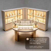 China Marble Tabletop Jewelry Counter with Hidden LED Strip Lighting and Anti-Theft Design for Secure Display for sale