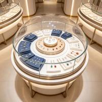 China Tempered Glass and Stainless Steel Jewelry Counter with Scratch-resistant Surface and Anti-theft Design for sale