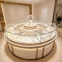 China Tempered Glass and Stainless Steel Jewelry Counter with Scratch-resistant Surface and Anti-theft Design for sale