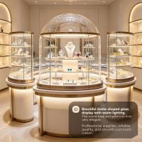 China Tempered Glass and Stainless Steel Jewelry Counter with Scratch-resistant Surface and Anti-theft Design for sale