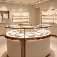 China Upright Display Case with Built-in High-CRI LED Lighting and Rose Gold Stainless Steel Frame Featuring Front Opening Soft-Close Mechanism for sale