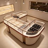 China Upright Display Case with Built-in High-CRI LED Lighting and Rose Gold Stainless Steel Frame Featuring Front Opening Soft-Close Mechanism for sale