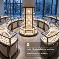 China Luxury Front Showcase with Precision LED Lighting System Secure Magnetic Lock and Adjustable Glass Shelves for Jewelry Display for sale