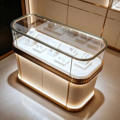 China Wall Mounted Display Case with Top LED Spotlights And Strip Lighting, 50kg Per Shelf Weight Capacity, and 360° Panoramic Display Effect for sale