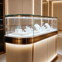 China Wall Mounted Display Case with Top LED Spotlights And Strip Lighting, 50kg Per Shelf Weight Capacity, and 360° Panoramic Display Effect for sale