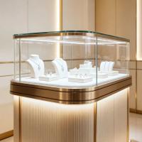 China Wall Mounted Display Case with Top LED Spotlights And Strip Lighting, 50kg Per Shelf Weight Capacity, and 360° Panoramic Display Effect for sale