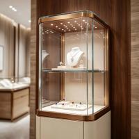China Upright Display Case with 50 Kilograms Per Shelf Capacity Ventilated Back Panel and Built-in Top High CRI LED Panel for sale