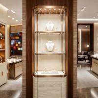 China Upright Display Case with 50 Kilograms Per Shelf Capacity Ventilated Back Panel and Built-in Top High CRI LED Panel for sale